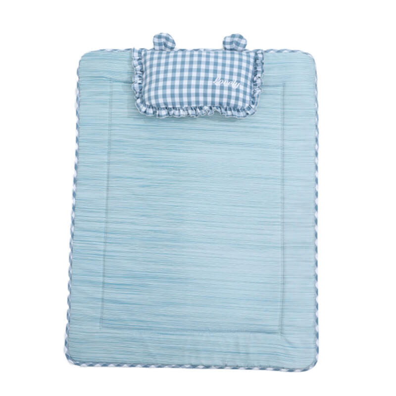 BLUE OXFORD MAT WITH PILLOW (75x58x8cm)