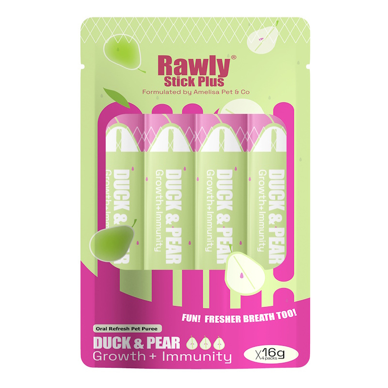 RAWLY STICK PLUS DUCK & PEAR (4pcs)