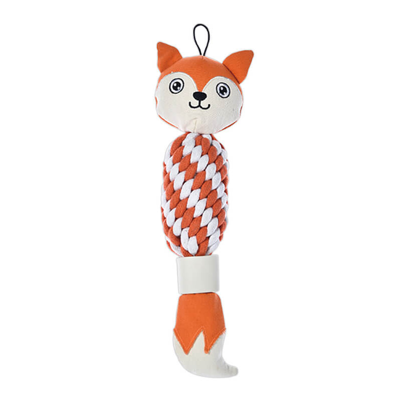 NYLON SQUEAKER PLUSH TOY - WOLF (ORANGE) (11x37x8cm)