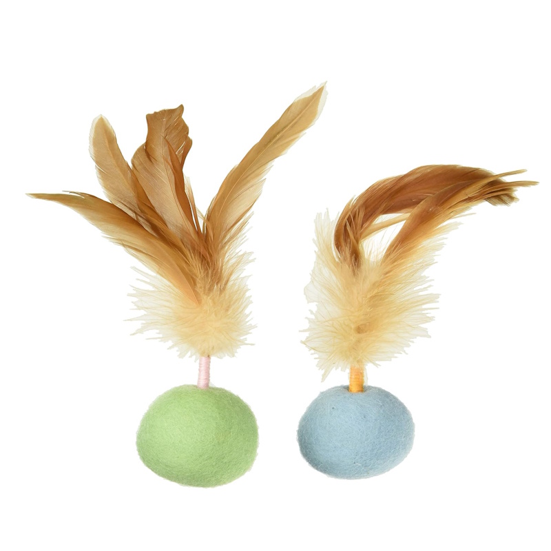 FELTY FUN FELT & FEATHER BALL (2pcs)