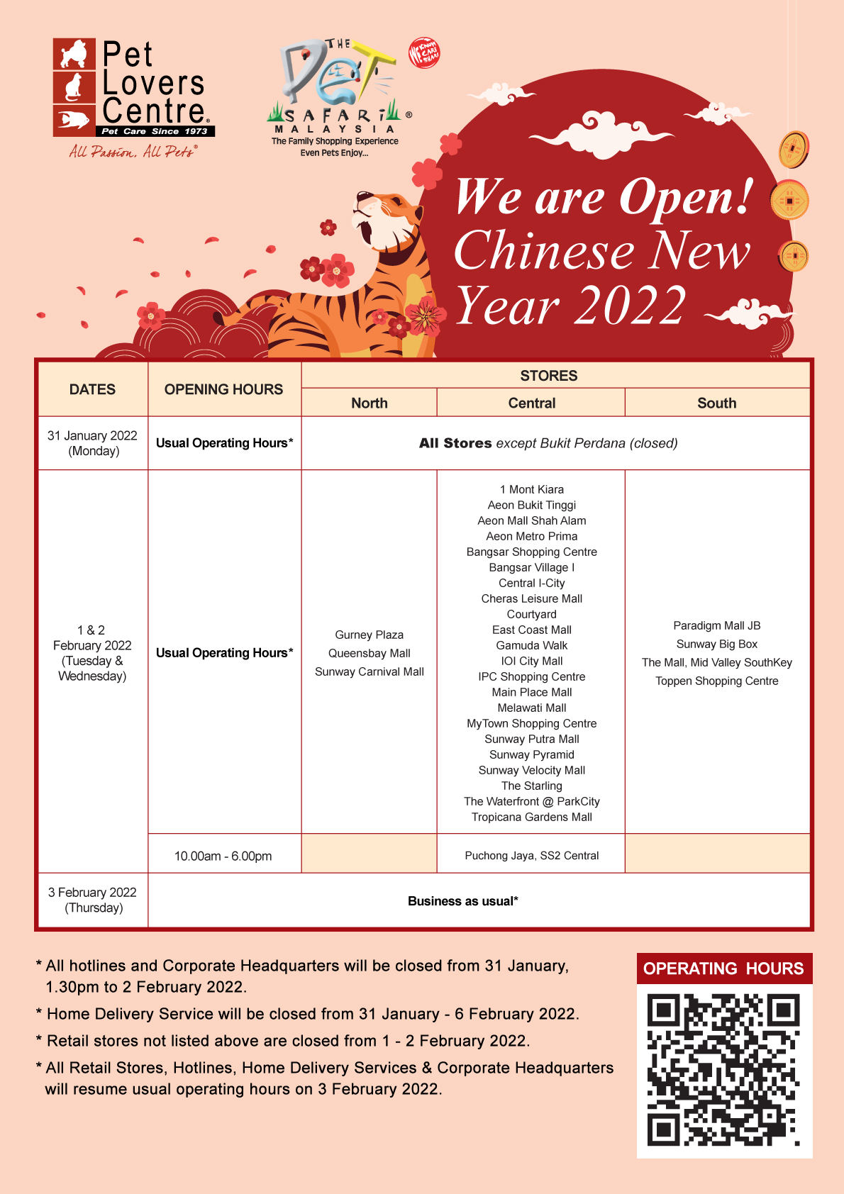 We Are Open This CNY 2022 Pet Lovers Centre Malaysia